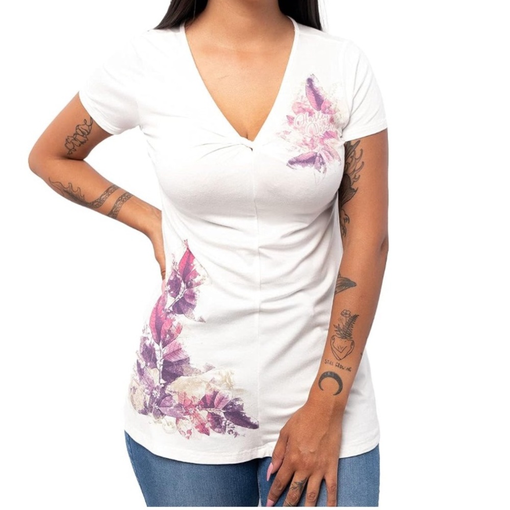 Harley-Davidson Indefinite Twisted V-Neck Off White S… - Gem